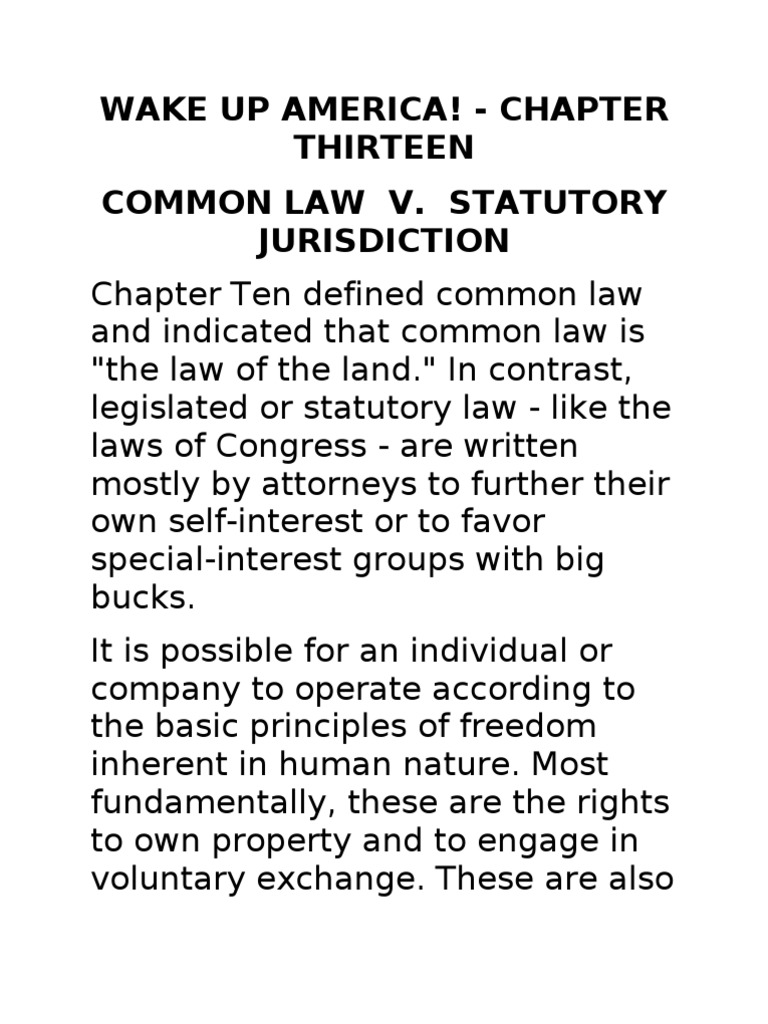 Common Law vs. Statutory Law Explained | PDF | Common Law | Federal ...