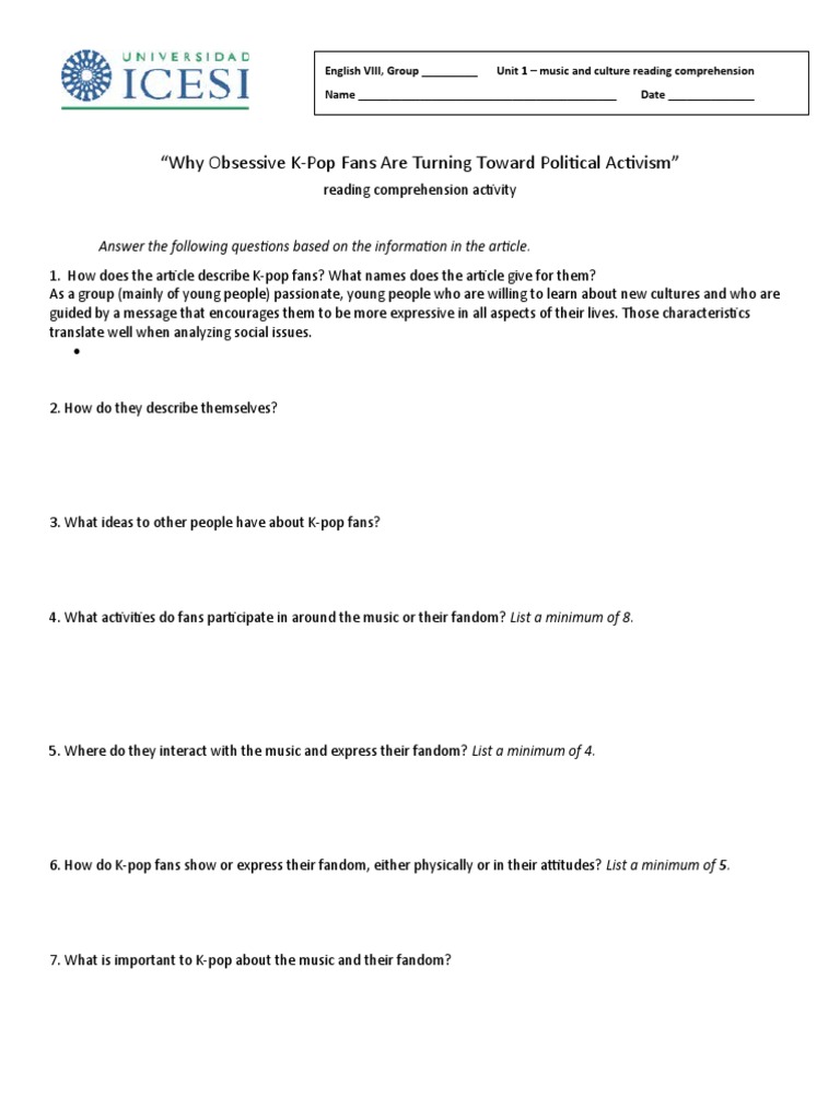 Stage 2, Step 2 - Music and Culture Reading Comprehension | PDF