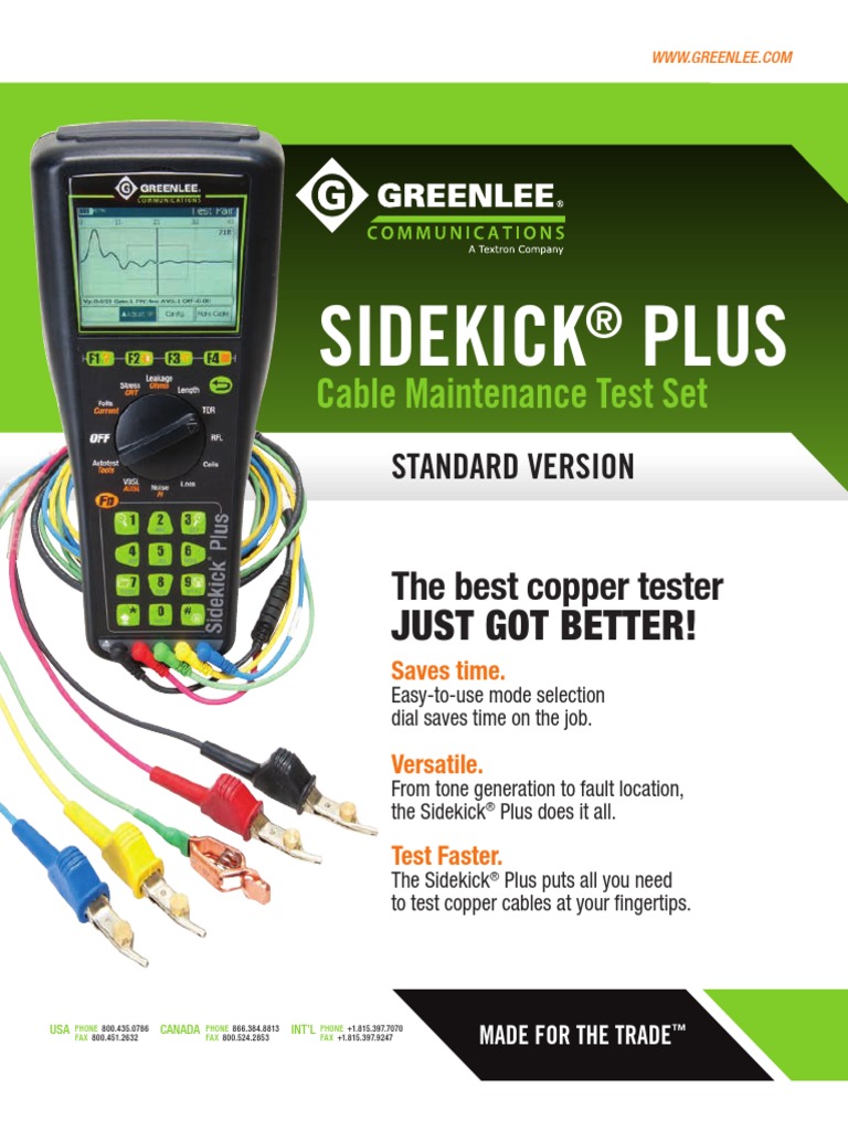 Sidekick Plus: Cable Maintenance Test Set | PDF | Electronics ...