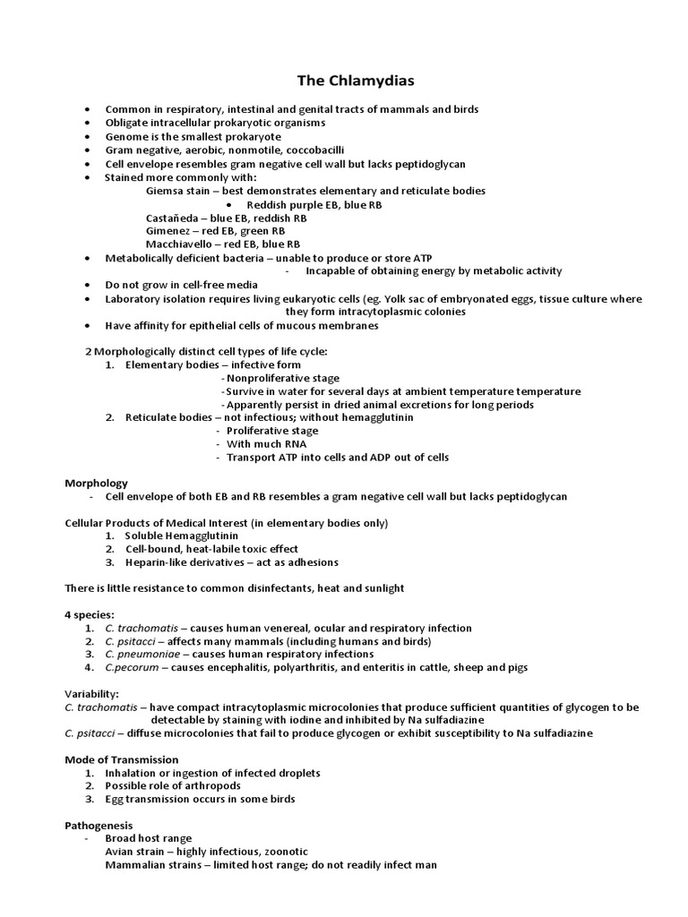 Genus Chlamydia | PDF | Infection | Cell (Biology)