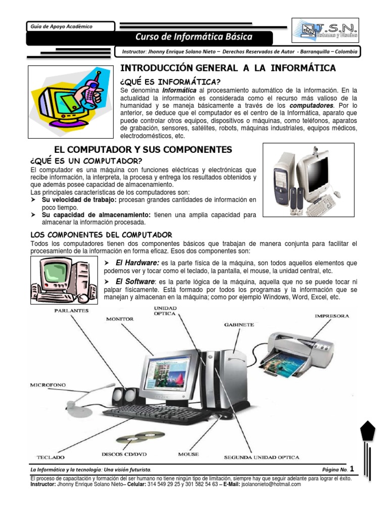 001 Manual de Informática Basica - Curso1 | PDF | Ventana (informática ...