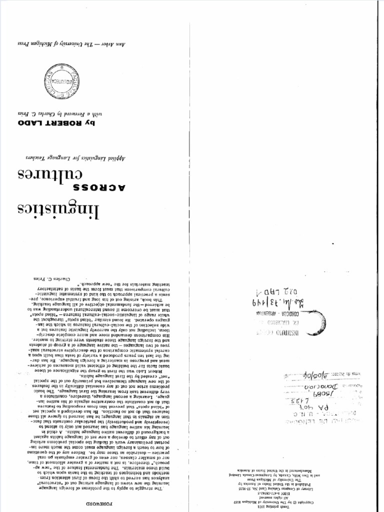 Documents - Pub 236324905 Linguistics Across Cultures Robert Lado ...