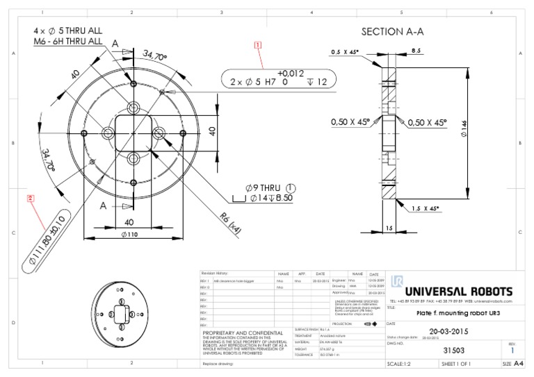 Plate For Mounting Robotarm UR3 Item and Bosch Profiles | PDF ...