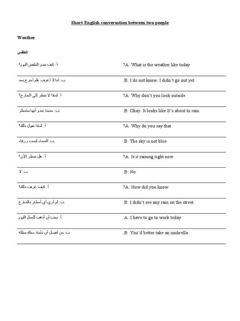 Short English Conversation Between Two People | PDF