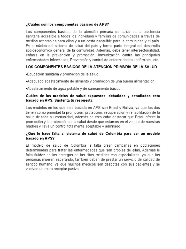 Componentes Esenciales de la APS | PDF