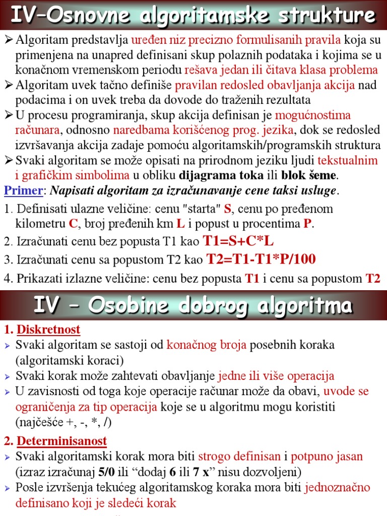 PJ1 Predavanje 4 Algoritami Kontrola Toka 2017 | PDF