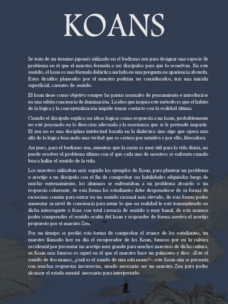 KOANS | PDF | Koan | Teorías filosóficas