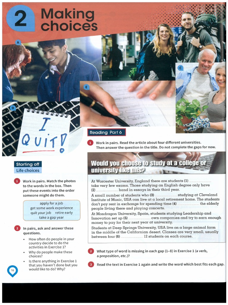 UNIT 2 - Making Choices (Pages 16-23) - COMPLETE PET (2020) | PDF