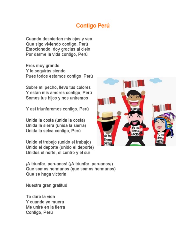 Letra de "Contigo Perú" | PDF