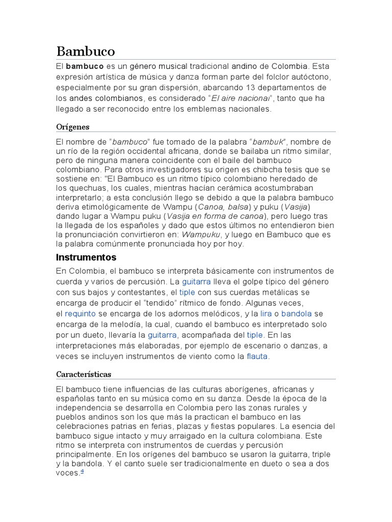 Bambuco | PDF | Musica centroamericana | Musica Latinoamericana