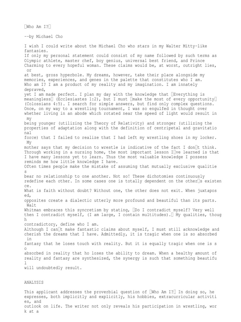 Who Am I | PDF | Essays