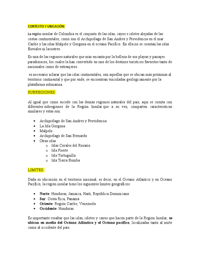Región Insular | PDF | Ciencias sociales
