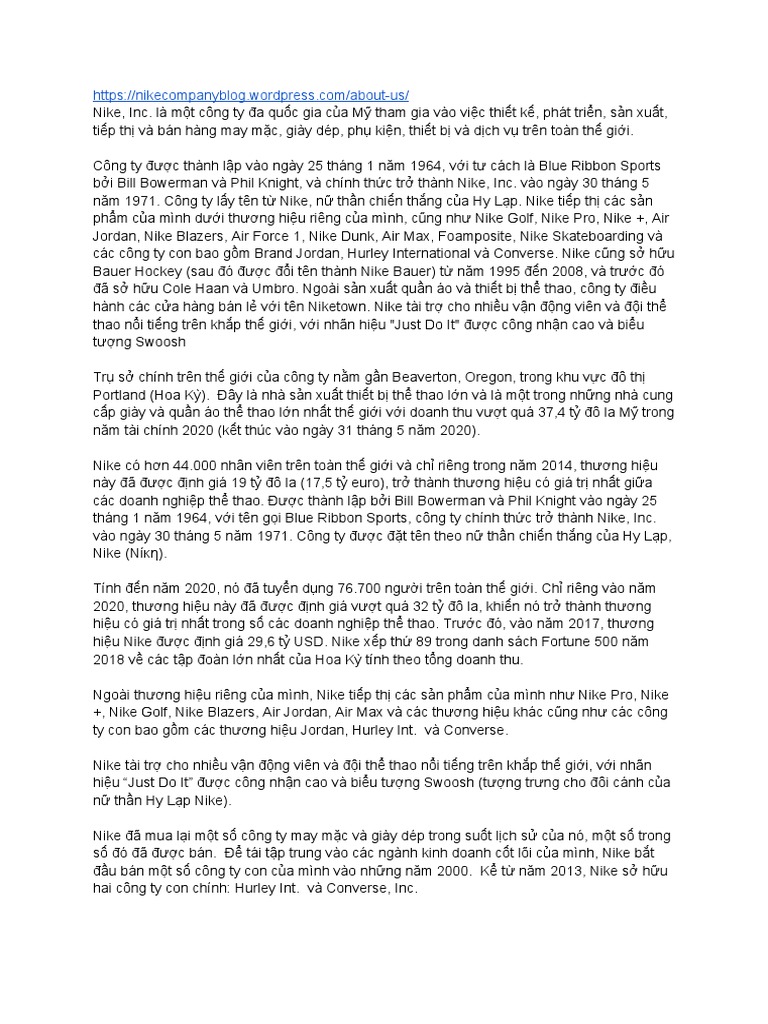 Nike Introduction | PDF