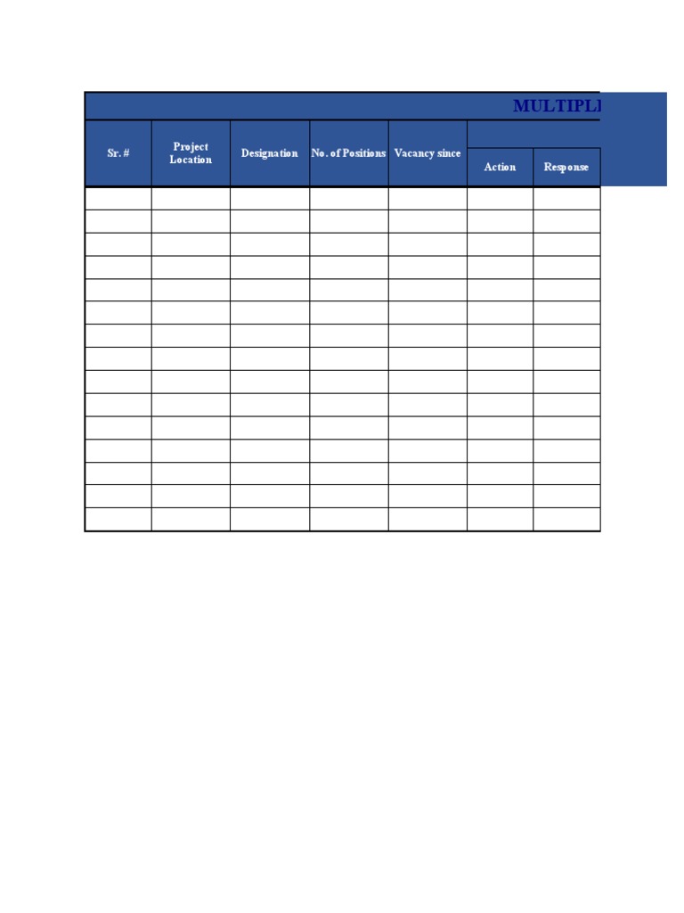 Vacancy Tracker Template | PDF