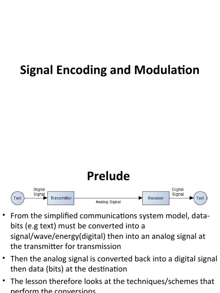 Signal Encoding And Modulation Schemes Pdf Modulation Computer Data