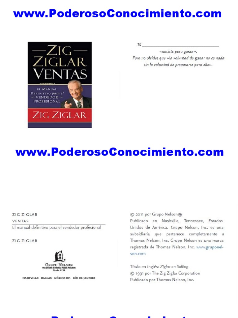 Ziglar Zig - Ventas - El Manual Definitivo para El Vendedor Profesional | PDF