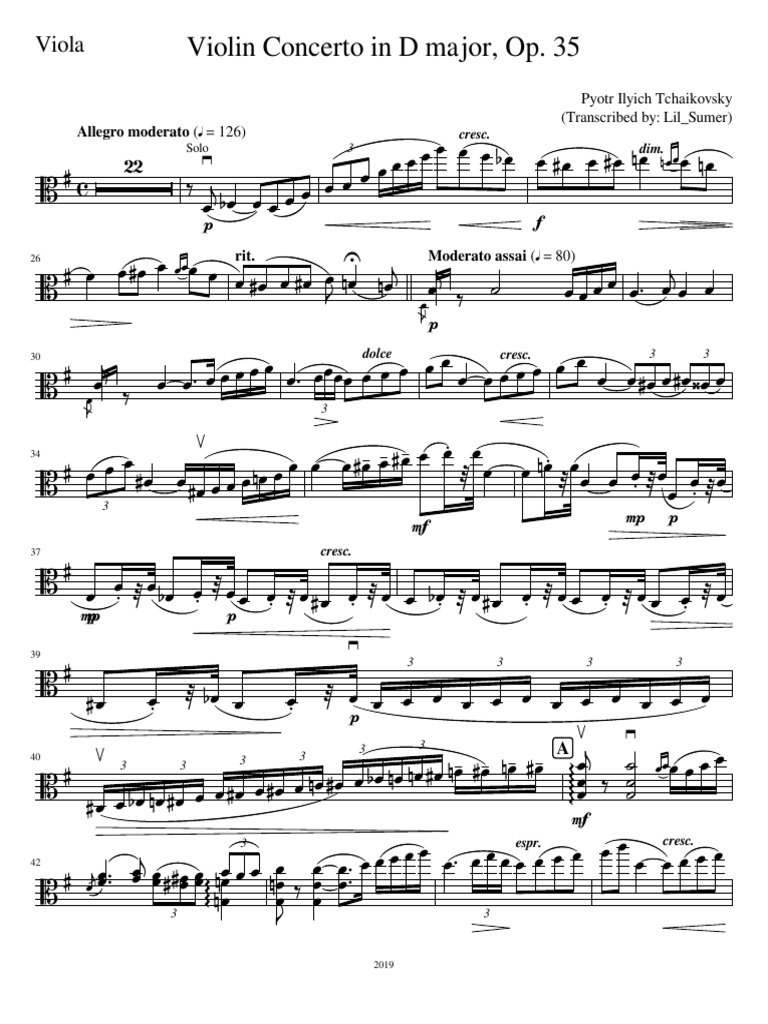 Viola Concerto Tchaikovsky | PDF | Concerto | Classical Compositions
