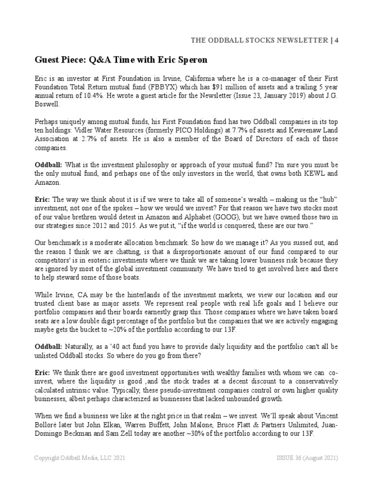 Eric Speron Pages From Oddball - Newsletter - Issue - 36 | PDF ...