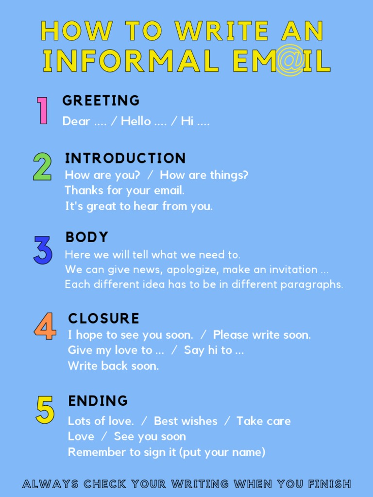 Informal Email Writing Guide | PDF