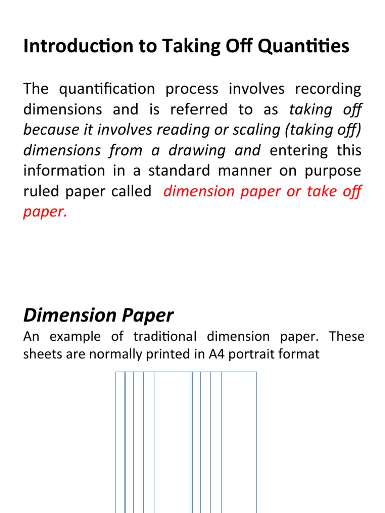 Introduction To Taking Off Quantities | PDF | Multiplication | Paper