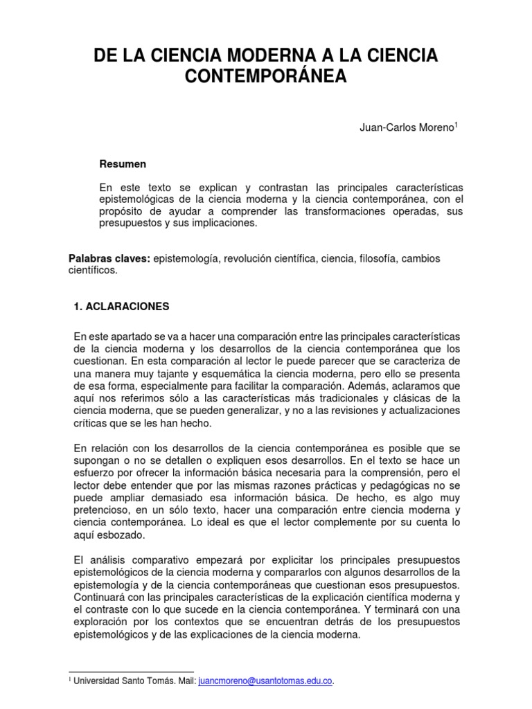 Ciencia Moderna y Contemporánea | PDF | Conocimiento | Método científico