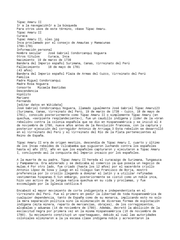 Tupac Amaru 2 | PDF | Perú