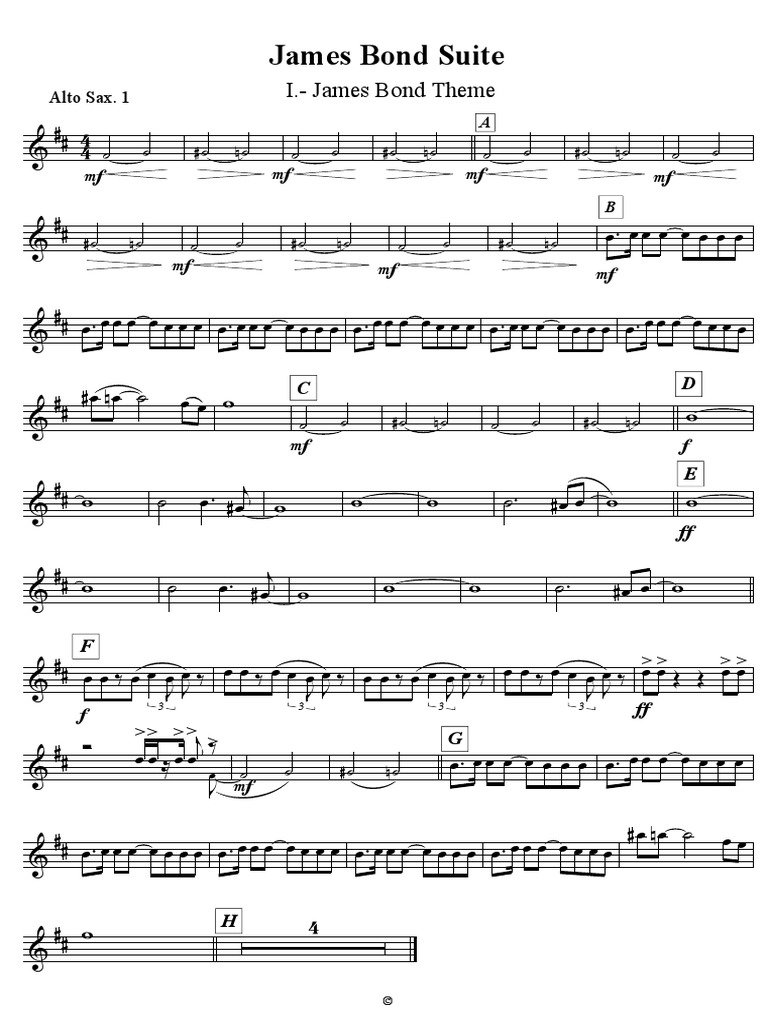 James Bond Score - Alto Sax. 1 | PDF