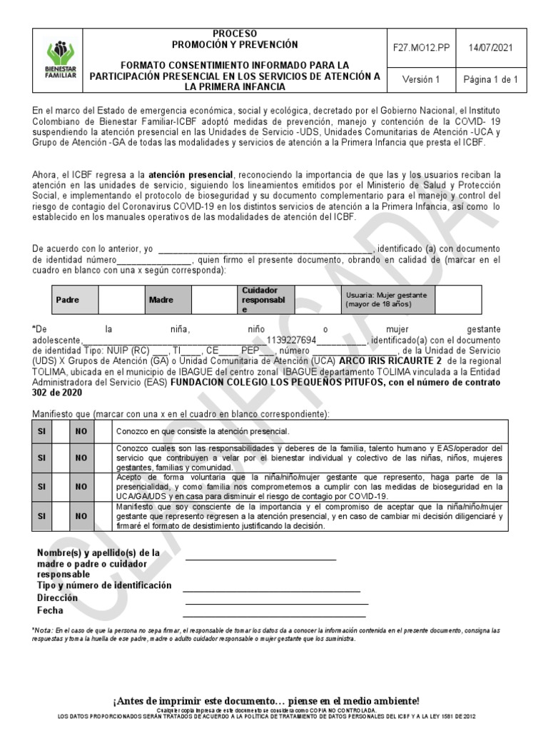 Formato de Presencialidad Blanco | PDF
