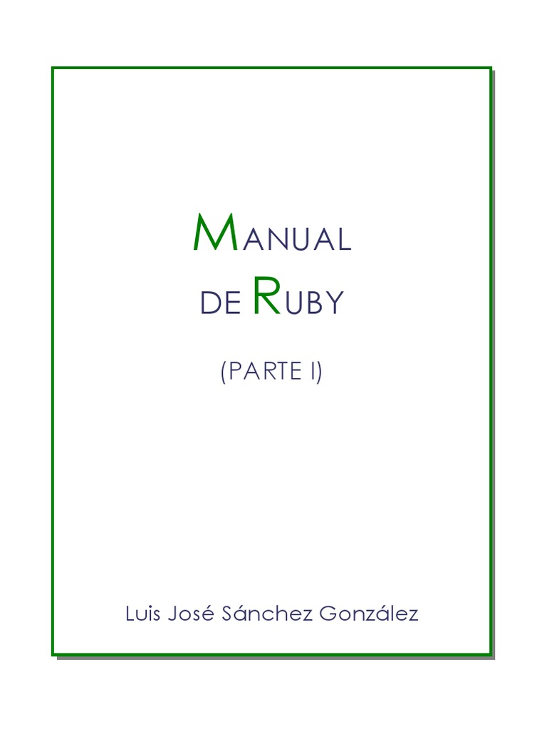 Manual de Ruby Parte I | PDF | Ruby (lenguaje de programación) | C