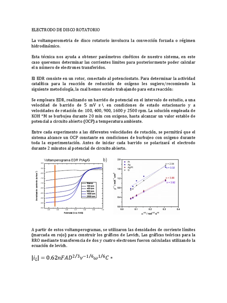 Electrodo de Disco Rotatorio | PDF | Física Aplicada e ...