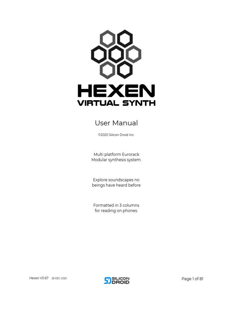 Hexen User Manual | PDF | Synthesizer | Computing