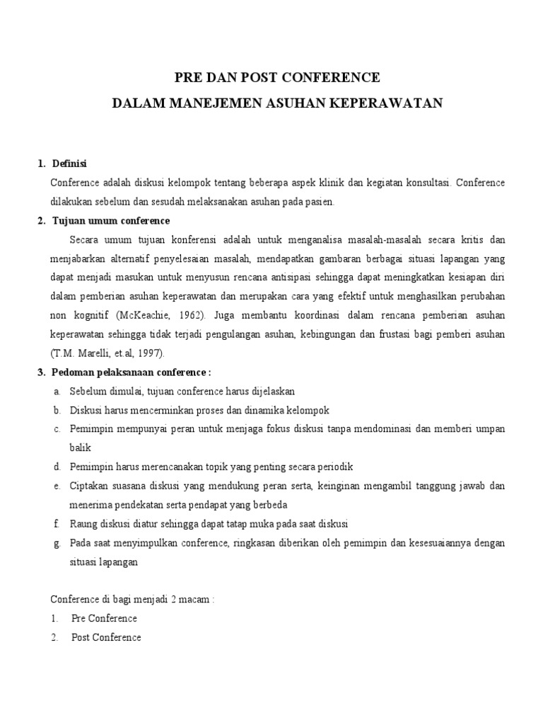 Pre Dan Post Conference 1 | PDF
