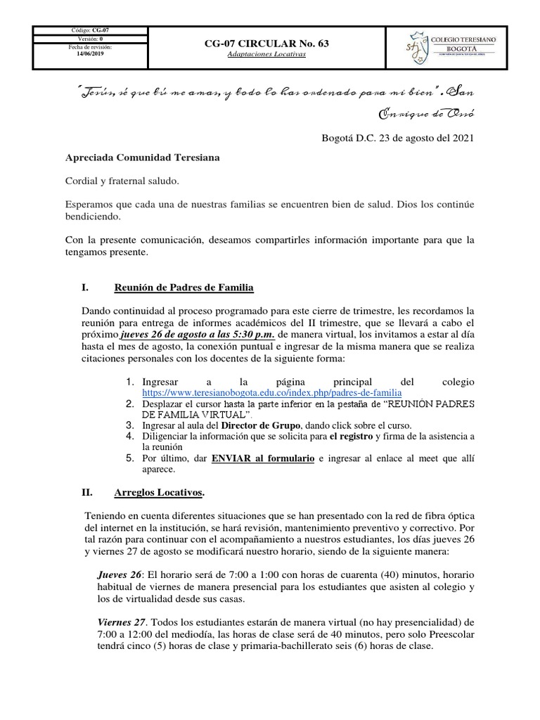 CG-07 - Circular No. 63 - Adaptaciones Locativas | PDF
