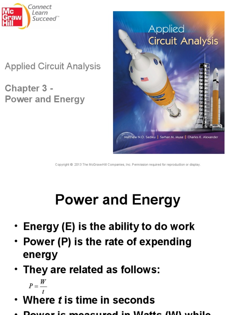 Applied Circuit Analysis: Chapter 3 - Power and Energy | PDF | Fuse (Electrical) | Physical ...