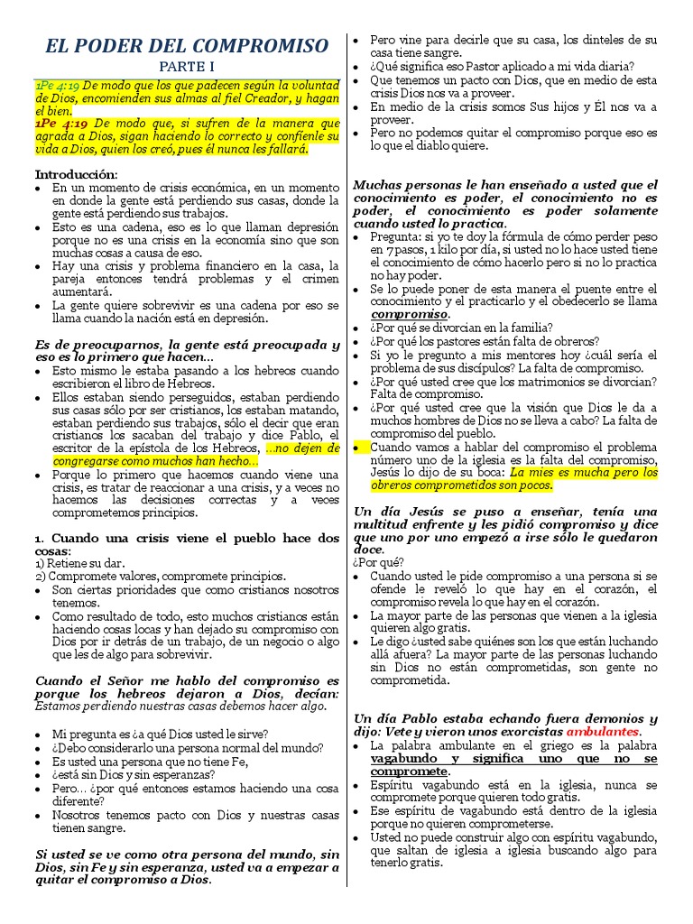 El Poder Del Compromiso | PDF | Jesús | Dios