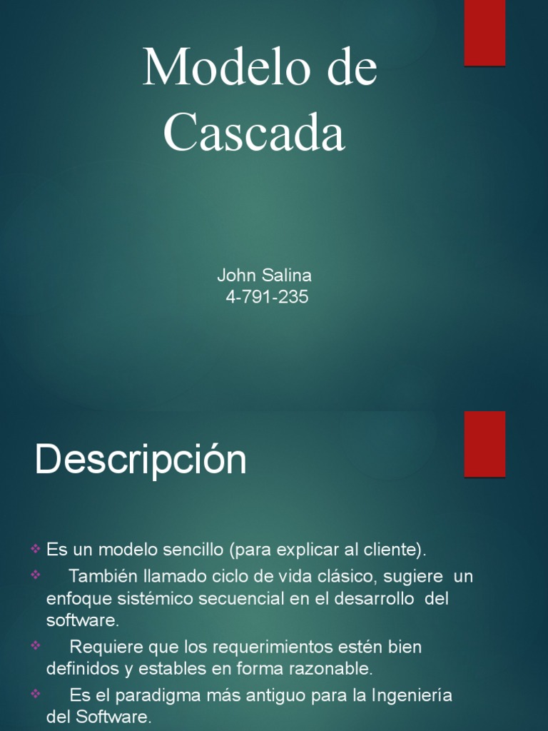 Modelo Cascada: Fases y Ventajas | PDF | Software | Ingeniería de software