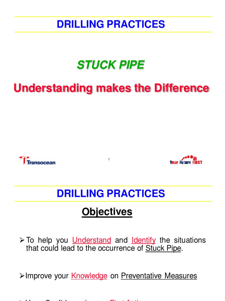 Drilling Practice Stuck Pipe | PDF | Casing (Borehole) | Drilling Rig