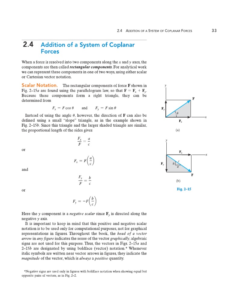 Lecture - Addition of A System of Coplanar Forces | PDF