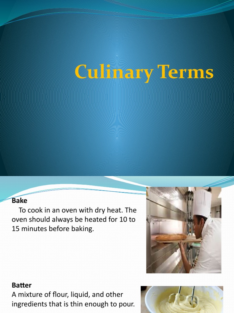 Culinary Terms | PDF | Dough | Spoon