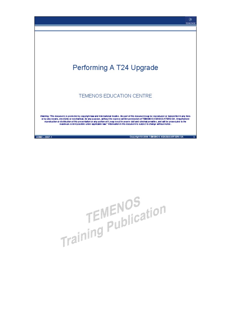 ADM2.Performing A T24 Upgrade | PDF | Computer File | Backup