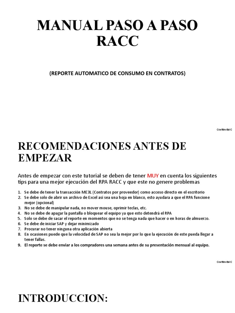 Guía RPA para Reporte de Contratos | PDF | Microsoft Excel | Macro (informática)
