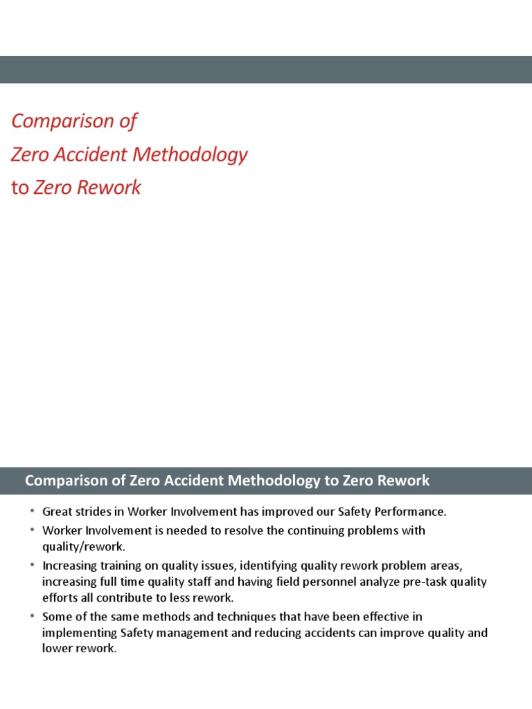 Zero Accident Vs Zero Rework | PDF