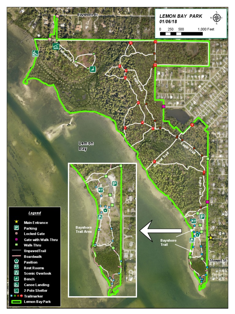 Lemon Bay Park Florida Map 2018 | PDF | Hiking | Trail