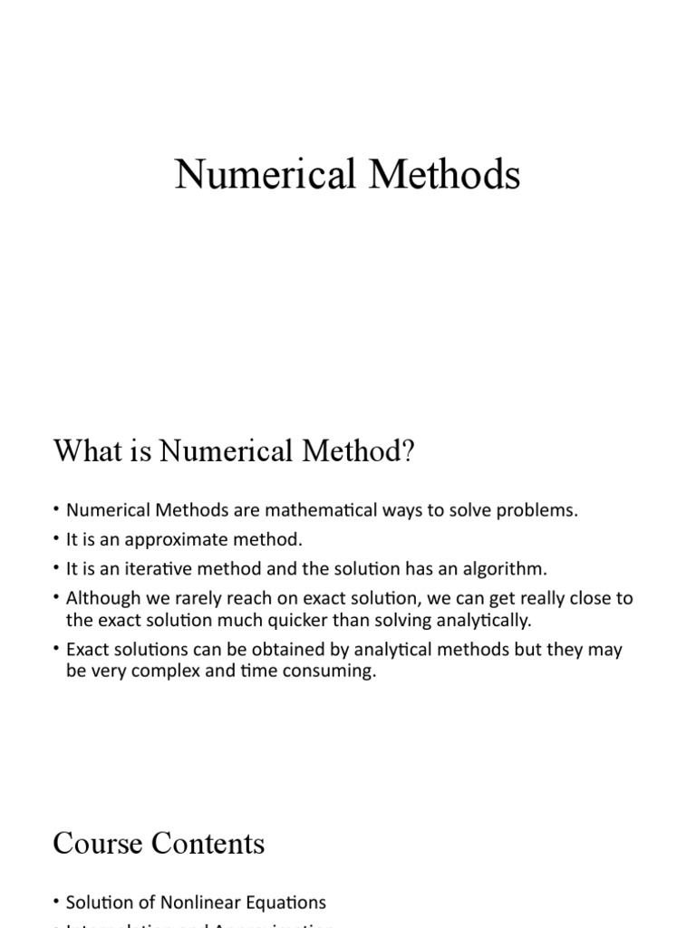 Numerical Methods | PDF | Equations | Numerical Analysis