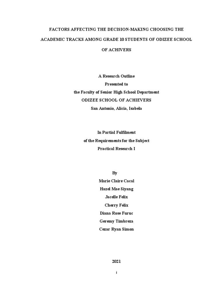 Factors Affecting The Decision Making Part 1 Pdf Science Cognition
