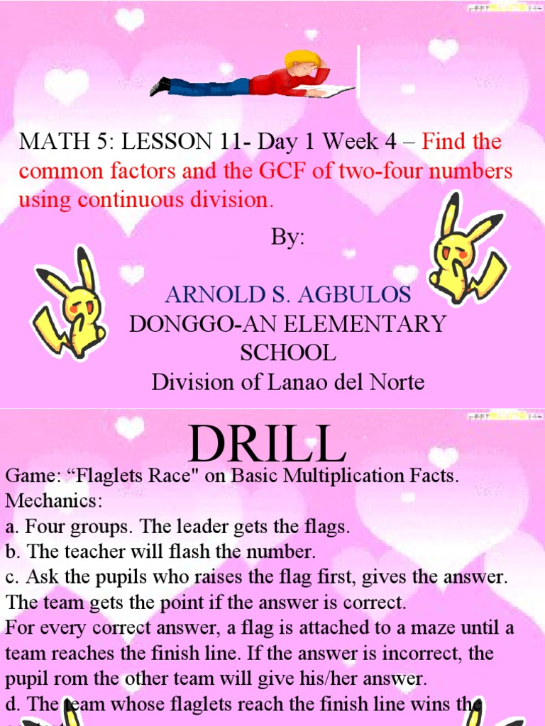 GCF and Common Factors in Grade 5 Math | PDF | Arithmetic | Elementary ...