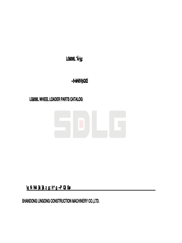 Lg936L Wheel Loader Parts Catalog: Shandong Lingong Construction ...