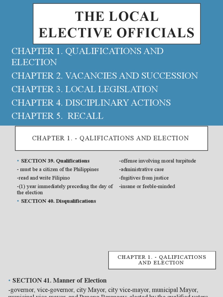 The Local Elective Officials | PDF | Government | Social Institutions