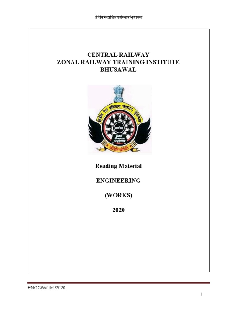 Ldce Bhussavwal Works Reading Material 30.09.2020 | PDF | Rail Transport | Rail Freight Transport