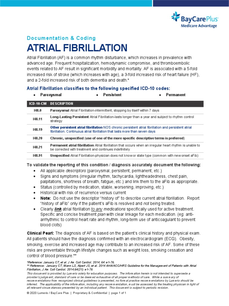 BayCare - Doc and Coding - Atrial Fibrillation | PDF | Clinical ...